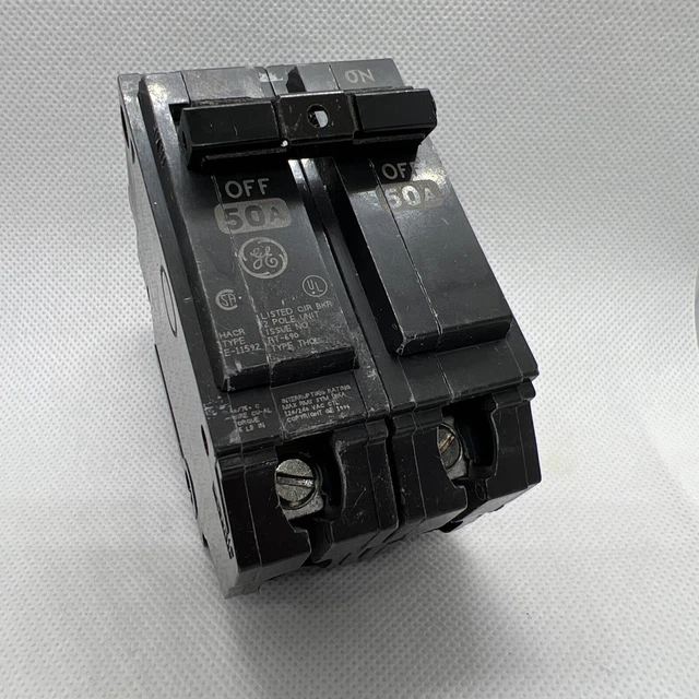 GENERAL ELECTRIC GE Circuit Breaker Thql250 50A 50 A Amp 2 Pole 2P 120 ...