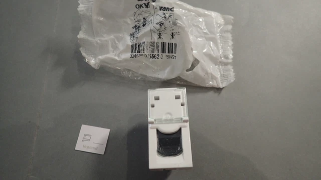 LEGRAND 76562 OU 765 62 - Prise RJ45 Legrand Mosaic Cat.6 FTP 1 module ...