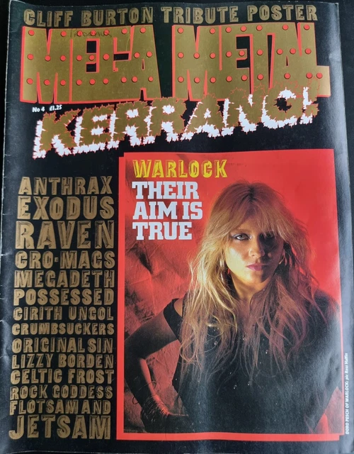 MEGA METAL KERRANG! #4 Warlock/Anthrax/Cliff Burton/Exodus/Megadeth ...