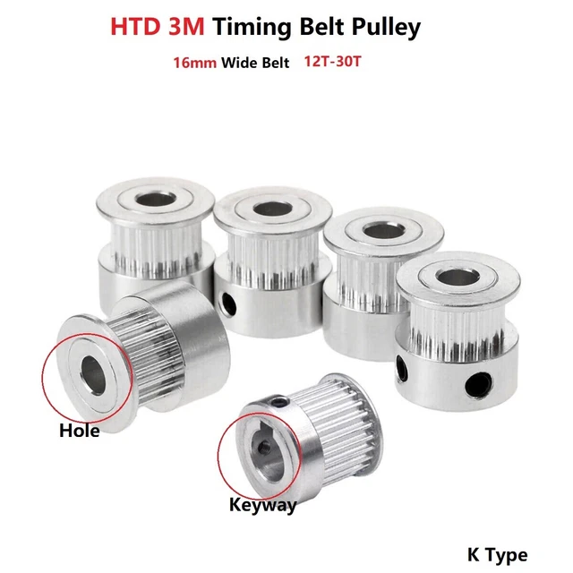HTD 3M TIMING Belt Pulley Drive Pulley K Type 12T-30T Teeth For 15mm ...