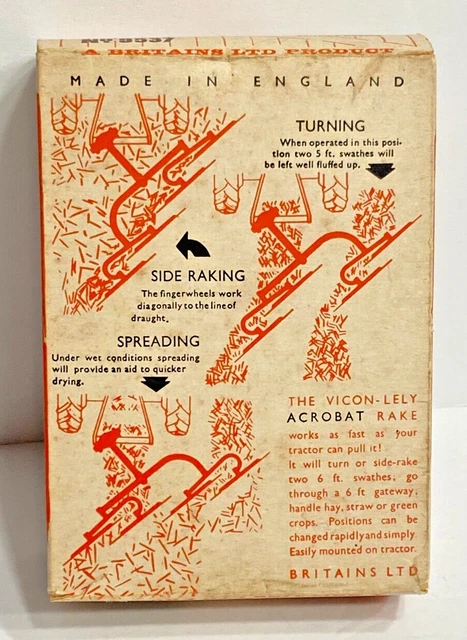 VINTAGE BRITAINS THE Vicon Lely Acrobat High Speed Rake No 9537 w ...