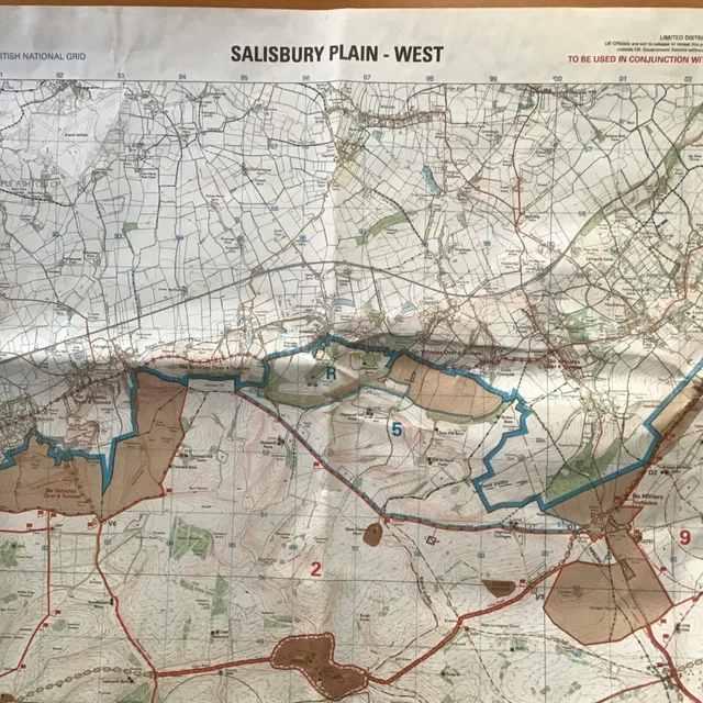 ORIGINAL 2014 BRITISH Army 1:25,000 Map: Salisbury Plain - West ...