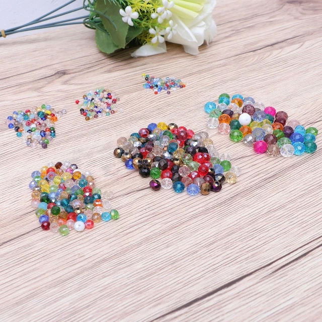 550 PCS MIXED Size Bicone Crystal Beads 2-10 Mm Glass Beads For Jewelry ...
