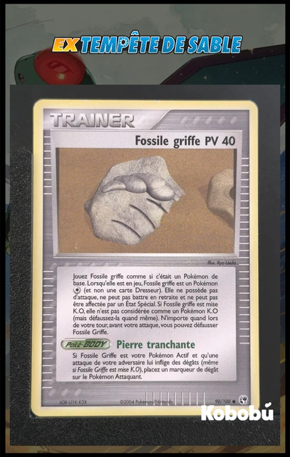 CARTE POKÉMON FOSSILE Griffe PV 40 90/100 Ex Tempête De Sable TDS Bloc ...