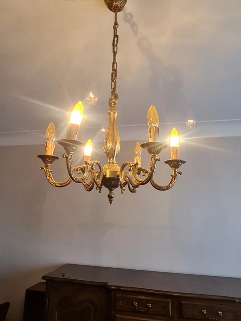 LUSTRE EN Bronze Doré Six Feux EUR 180,00 - PicClick FR LUSTRE EN Bronze Doré Six Feux EUR 180,00 - PicClick FR
