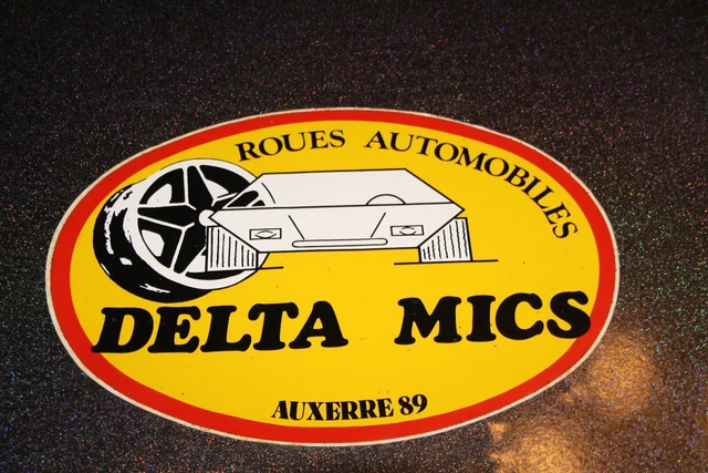VIEUX STICKER ROUES autos DELTA MICS Grand Modèle Auxerre French racing ...