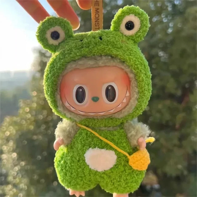 POP MART LABUBU The Monsters Plush Doll Frog Suspender Pants Clothes ...
