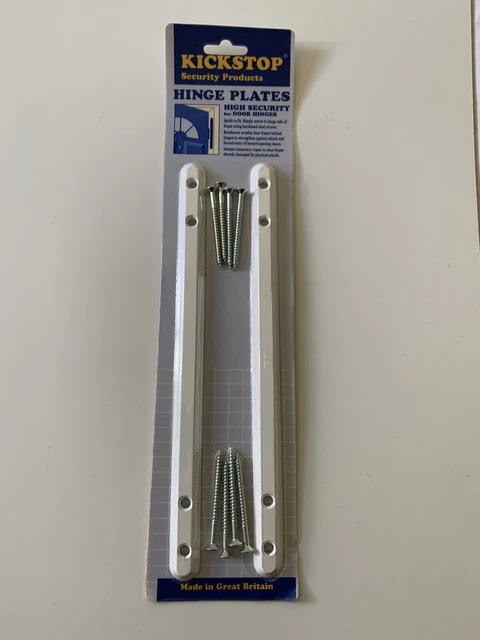 KICKSTOP HIGH SECURITY Door Frame Reinforcing Hinge Plates. 9618 White ...