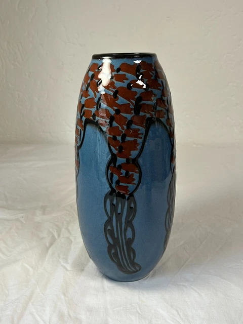 KARLSRUHER MAJOLIKA JUGENDSTIL VASE ALFRED KUSCHE MODELL 2288 ART ...