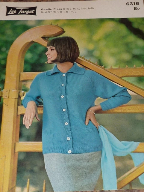 VINTAGE LEE TARGET Knitting Pattern Lady's Gaelic Floss Jacket with ...