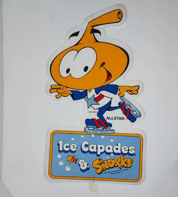 ICE CAPADES SNORKS 1984 Vintage Pennant Flag Snorkels Allstar Felt Sign ...