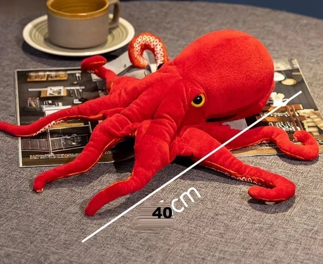 RED OCTOPUS SQUID 15" Pillow Stuffed Animal Plush Toys Toddler Doll ...