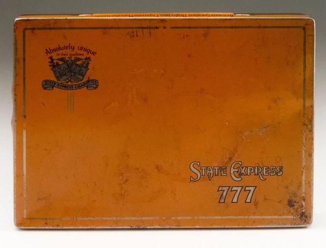 VINTAGE STATE EXPRESS 777 Cigarettes Tin, Advertising, Smoking, 1960s ...