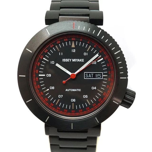 OROLOGIO ISSEI MIYAKE NYAE701 Satoshi Wada Design Nero Acciaio Inox ...