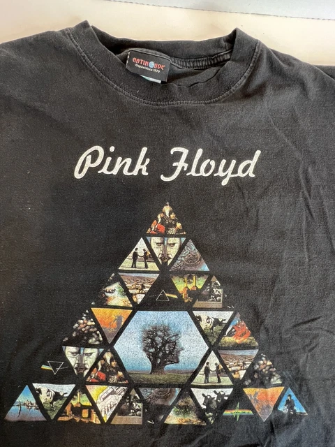 PINK FLOYD TRIANGLE Album Images Faded Black Worn tshirt VTG artimonde ...