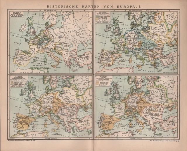 MAP MAP 1896: HISTORICAL MAPS OF EUROPE. I/II. Reformation £12.55 ...