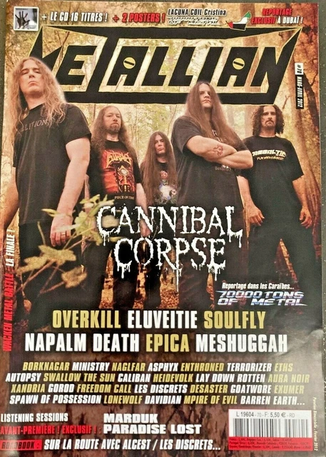 MAGAZINE METALLIAN N°70, Cannibal corpse, Soulfly, Napalm death ...