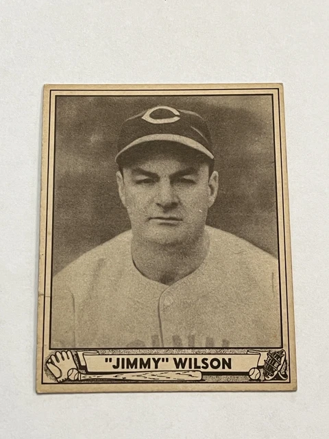 CARTE DE BASEBALL JAMES JIMMY WILSON 1940 Play Ball GUM #152 Cincinnati ...
