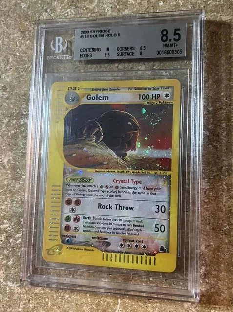 POKÉMON SKYRIDGE CRISTALLO Golem BGS 8.5 DOPPIO VORTICE CARTA INTERA ...