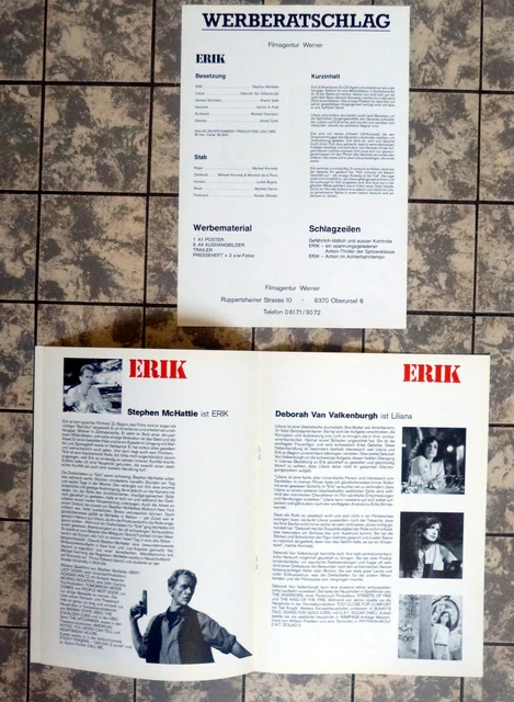 ERIK / ONE MAN OUT * A1-FILMPOSTER + Werberatschlag - Ger 1-Sheet ´89 ...