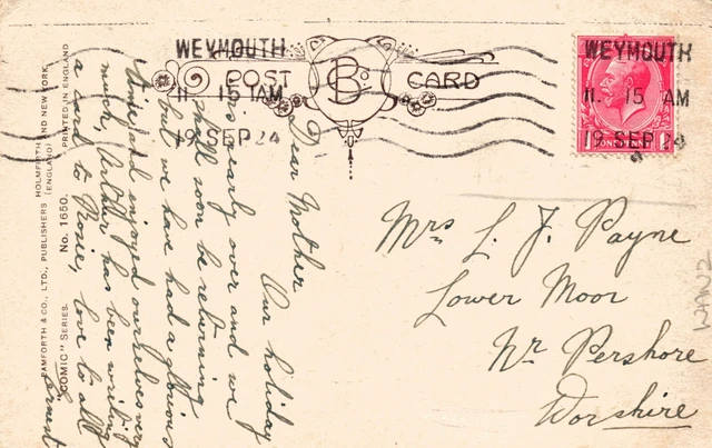 BAMFORTH COMIC POSTCARD 1924 Policeman Traffic Points Duty Hand Up ...