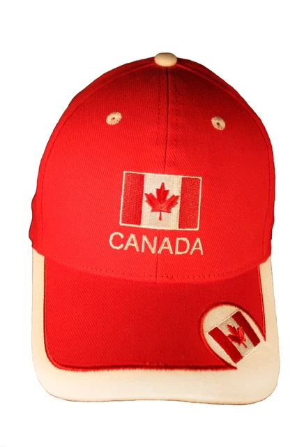 CANADA COUNTRY FLAG Red - White Embroidered HAT CAP ..For Adults & Kids ...
