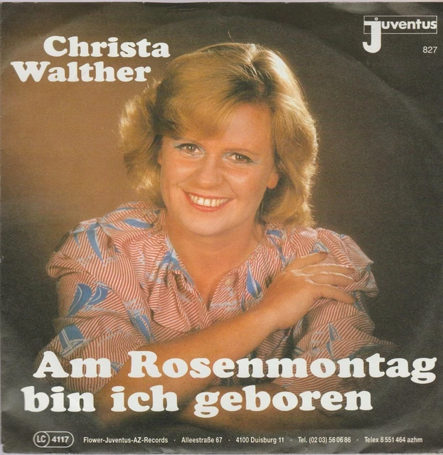 CHRISTA WALTHER UNSER Chef hat heut`Geburtstag * Am Rosenmontag bin ich 7" EUR 6,90 - PicClick FR
