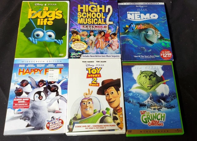 DISNEY DVD LOT Happy Feet Finding Nemo Bugs Life TOy Story 2 £17.09 ...