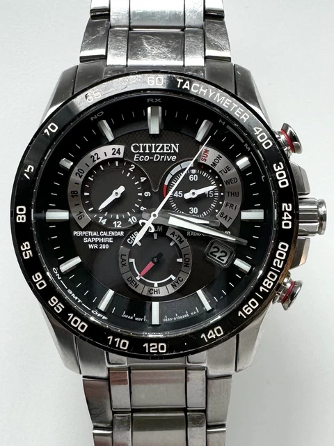 CITIZEN ECO-DRIVE FUNKGESTEUERT Am Chronograph E650 Herrenuhr Cb5898 ...