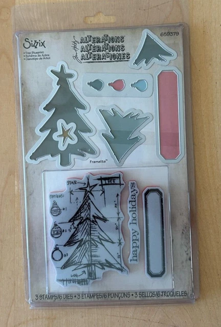 SIZZIX TIM HOLTZ Stempel Stanzen Set, Tree Blueprint EUR 5,50 - PicClick DE