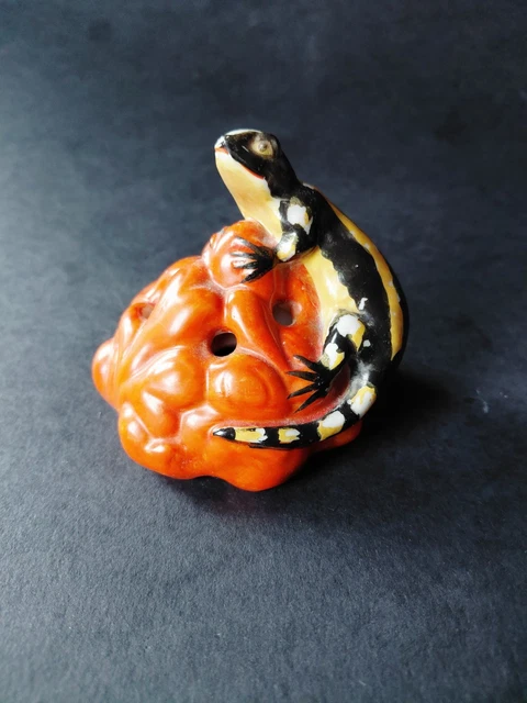 ART DECO CERAMIC lizard on rocks flower frog figure £10.79 - PicClick UK