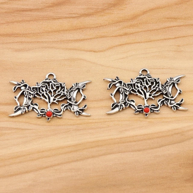 10 X ANTIQUE Silver Triple Moon Goddess Tree of Life Charms Pendants ...