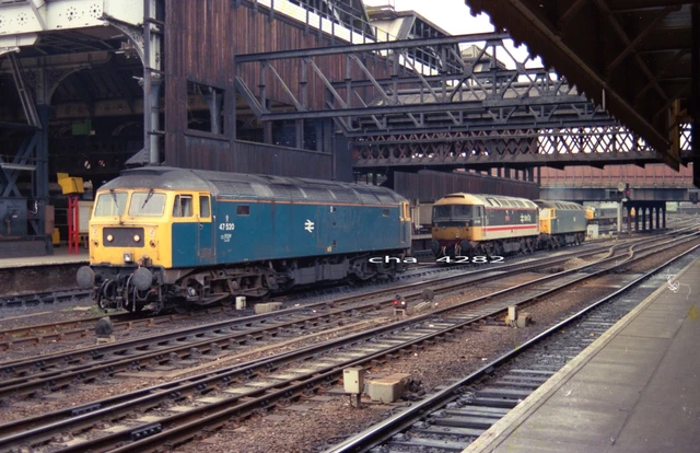 ORIGINAL RAILWAY TRAIN NEGATIVE. Class 47 locos. 47406 Manchester ...
