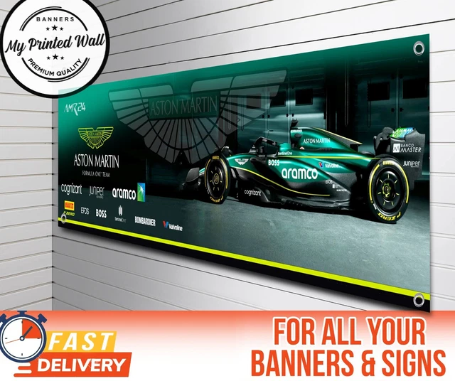 ASTON MARTIN F1 2024 Team banner for WORKSHOP, Garage, Fernando Alonso ...