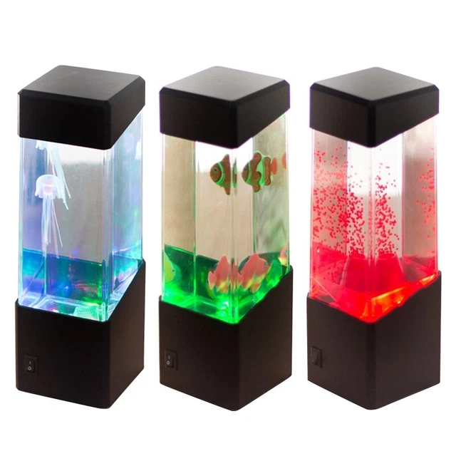 LED VOLCANO FISH Fantasy Lava Lamp for Relaxing Mood Night Light Color ...