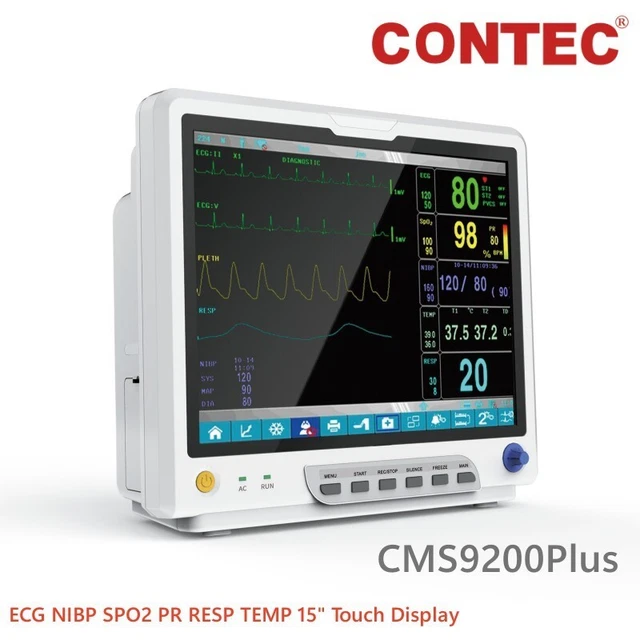15& COLOR TOUCH ICU Vital Signs Patient Monitor ECG NIBP SPO2 PR RESP ...
