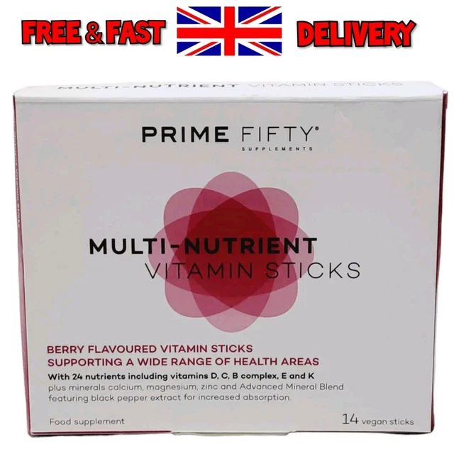 PRIME FIFTY MULTI-NUTRIENT Vitamin Sticks Berry Flavour Supplements ...