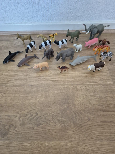 ANIMAL FIGURES PLASTIC Toys Bundle Zoo, Farm, Wild, Assorted Animals ...