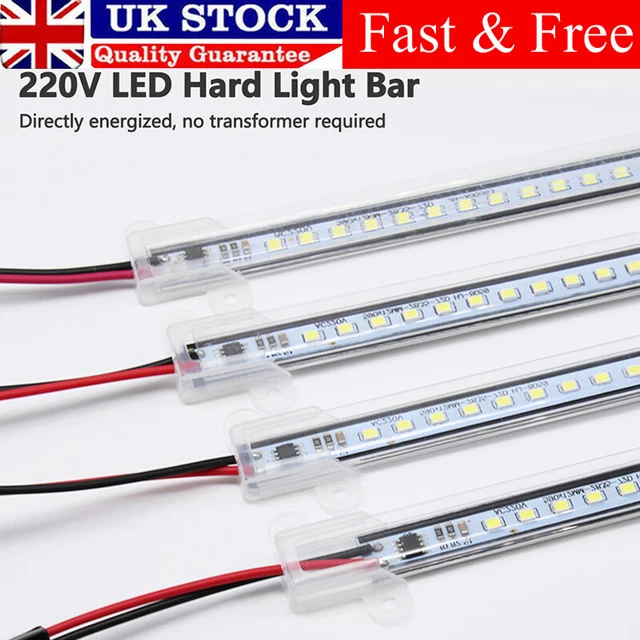 30/40/50CM 220V LED Hard Light Bar Tube Strip Lights Under Cabinet ...