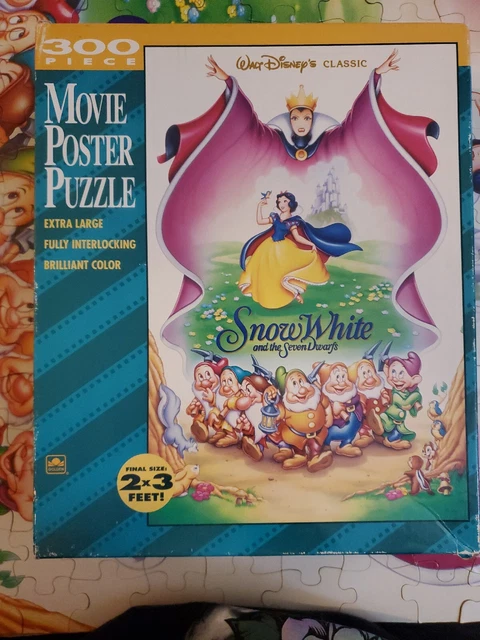 WALT DISNEY CLASSIC Snow White Golden 300 Pc Movie Poster Puzzle 5225 ...