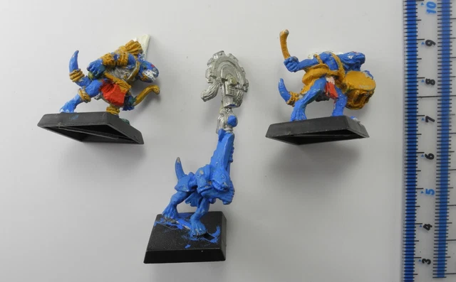 3 SKINK COMMAND Metal Lizardmen Seraphon Skinks Army Warhammer 1990s ...