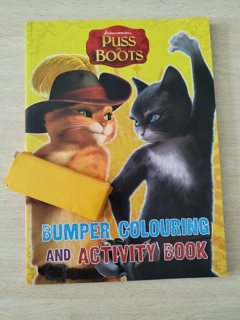 PUSS IN BOOTS Bumper coloring and activity book DreamWorks 2012 $37.00 ...