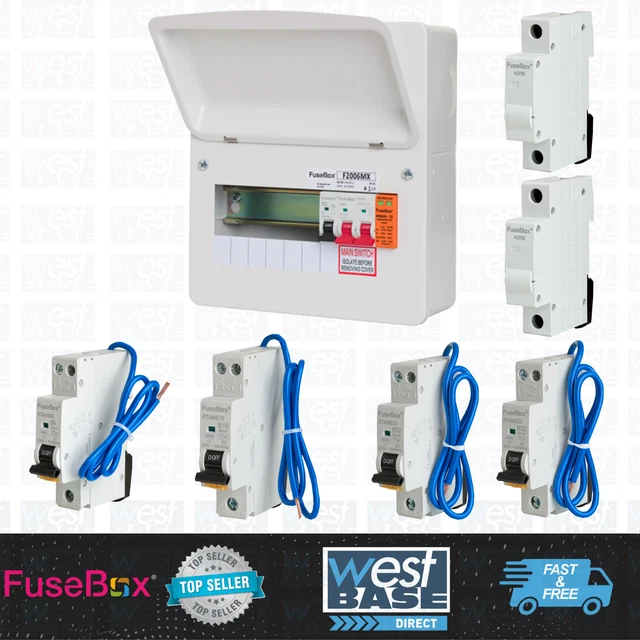 FUSEBOX F2006MX 6 Way SPD Metal Consumer Unit with 4 Mini Type A DP ... FUSEBOX F2006MX 6 Way SPD Metal Consumer Unit with 4 Mini Type A DP ...