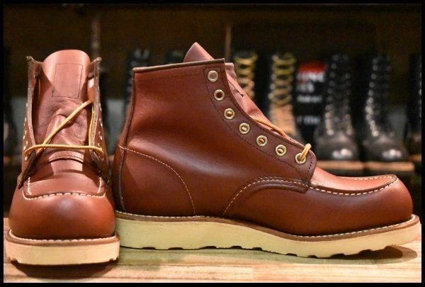 RED WING 9106 Moc Toe Boots Red Brown Leather US:7D From Japan 059644d ...