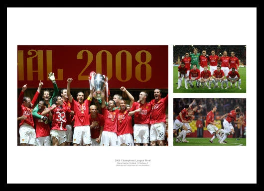 MANCHESTER UNITED 2008 Champions League Final Team Photo Memorabilia ...