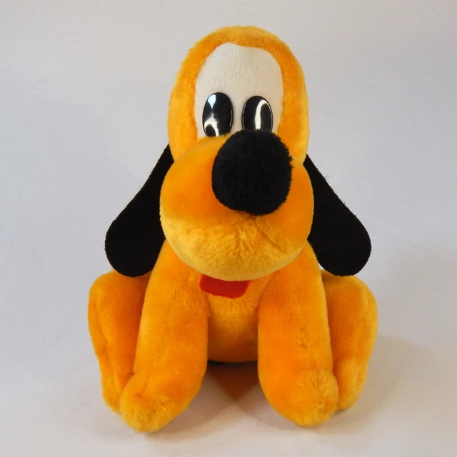 VTG DISNEYLAND PLUTO Plush Seated Stuffed Animal Toy Dog Walt Disney ...