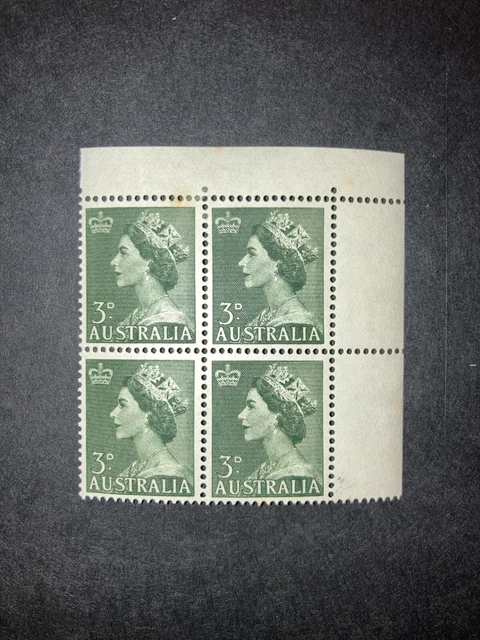 QUEEN ELIZABETH DEFINITIVES 1953 - 3d BLOCK OF FOUR - MH $1.20 ...