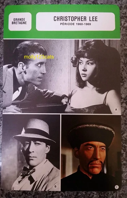 BRITISH HORROR ACTOR Christopher Lee Period 1960-1969 French Film Trade ...