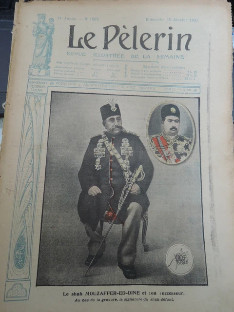 PÈLERIN1907 SHAH CHAH of Persia Mozaffer-Ed-Dine Iran Shah de Perse ...