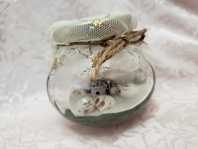 HANDMADE GLASS PAPERWEIGHT Mini Jar Mystery I-Spy By Rebecca Lea ...BBM ...